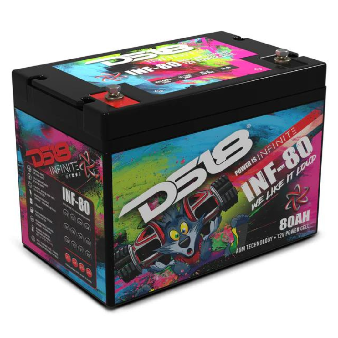 DS18 INF-80AH 12 Volt AGM Car Audio Battery - 2300 Watts Rms | 80Ah ...