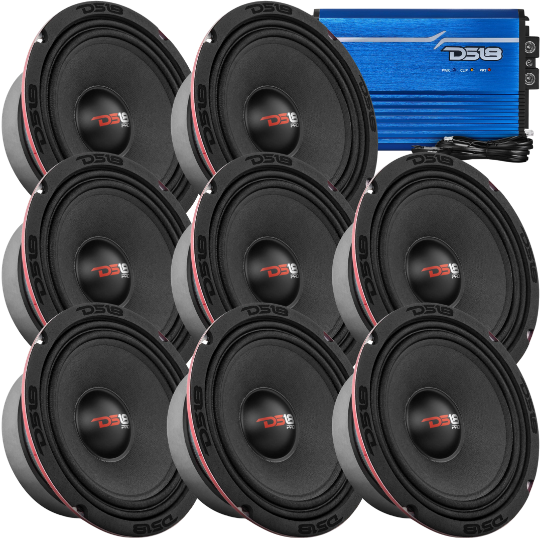 DS18 Package Deal - 8x PRO-X6M 6.5" Mid-Range Loudspeakers + 1x FRP-2 ...