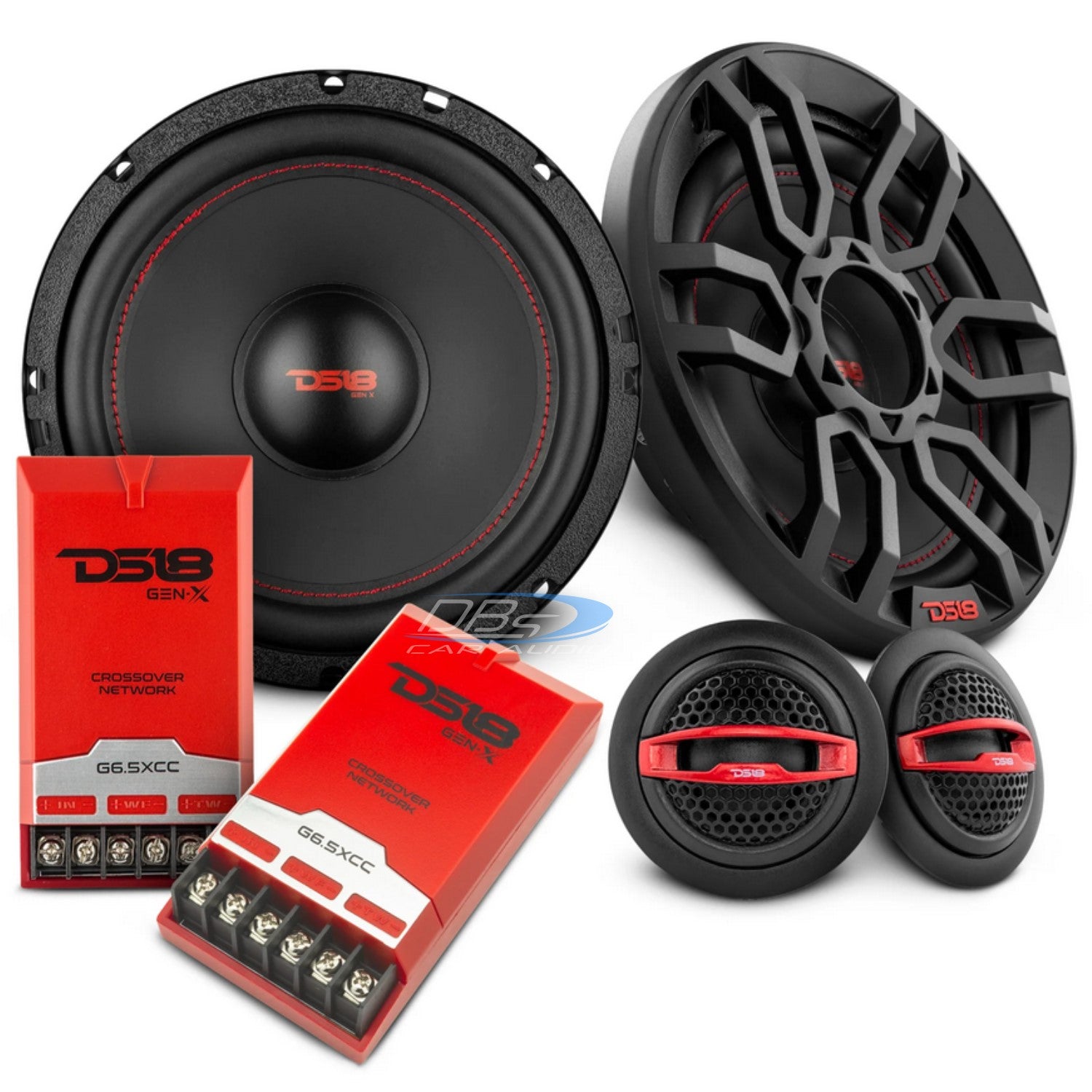 DS18 G6.5XC 6.5" 2-way Component Speaker Set with Tweeters & Crossover ...