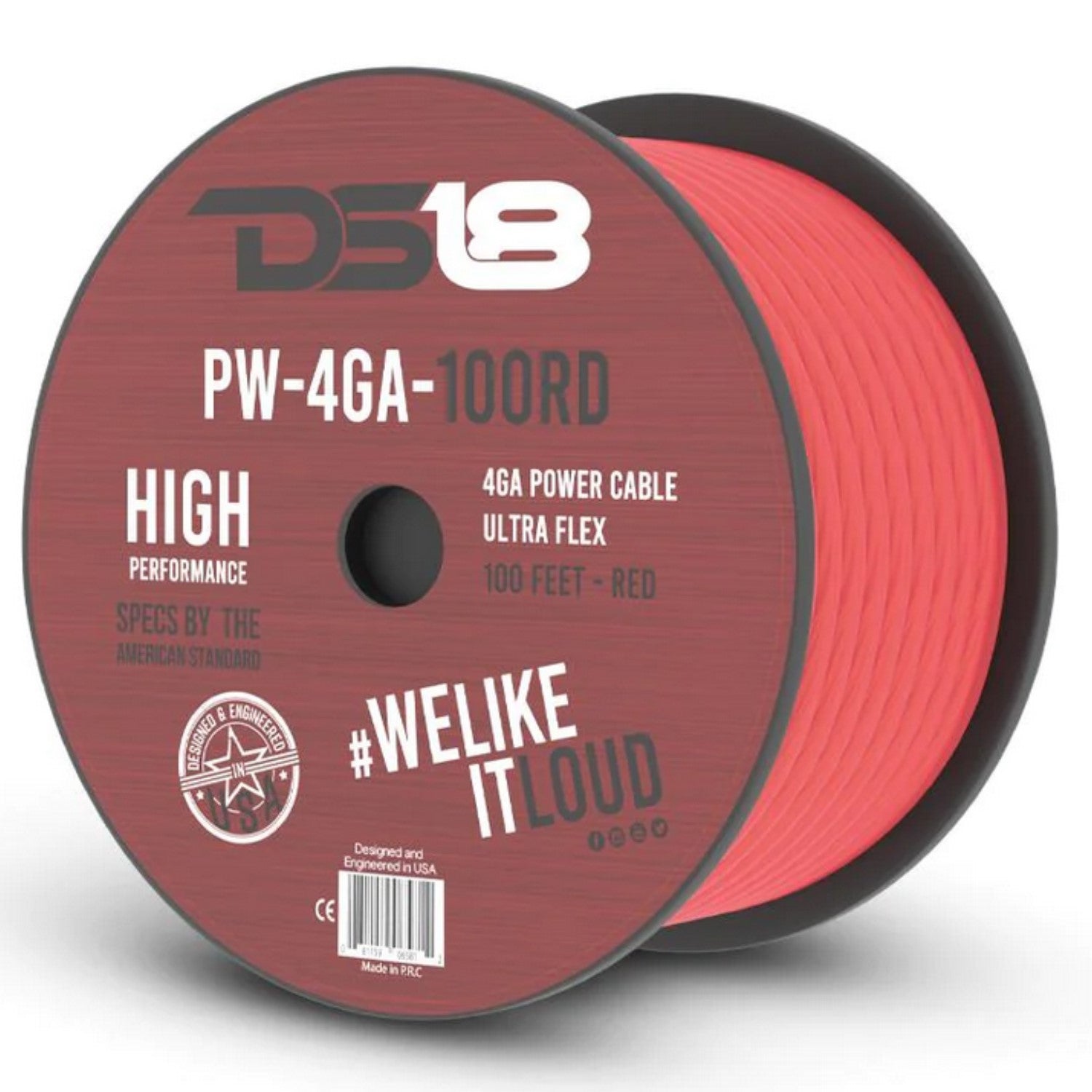 DS18 PW-4GA-100RD 4 Gauge CCA Power or Ground Wire - 100 Foot Roll – DB ...