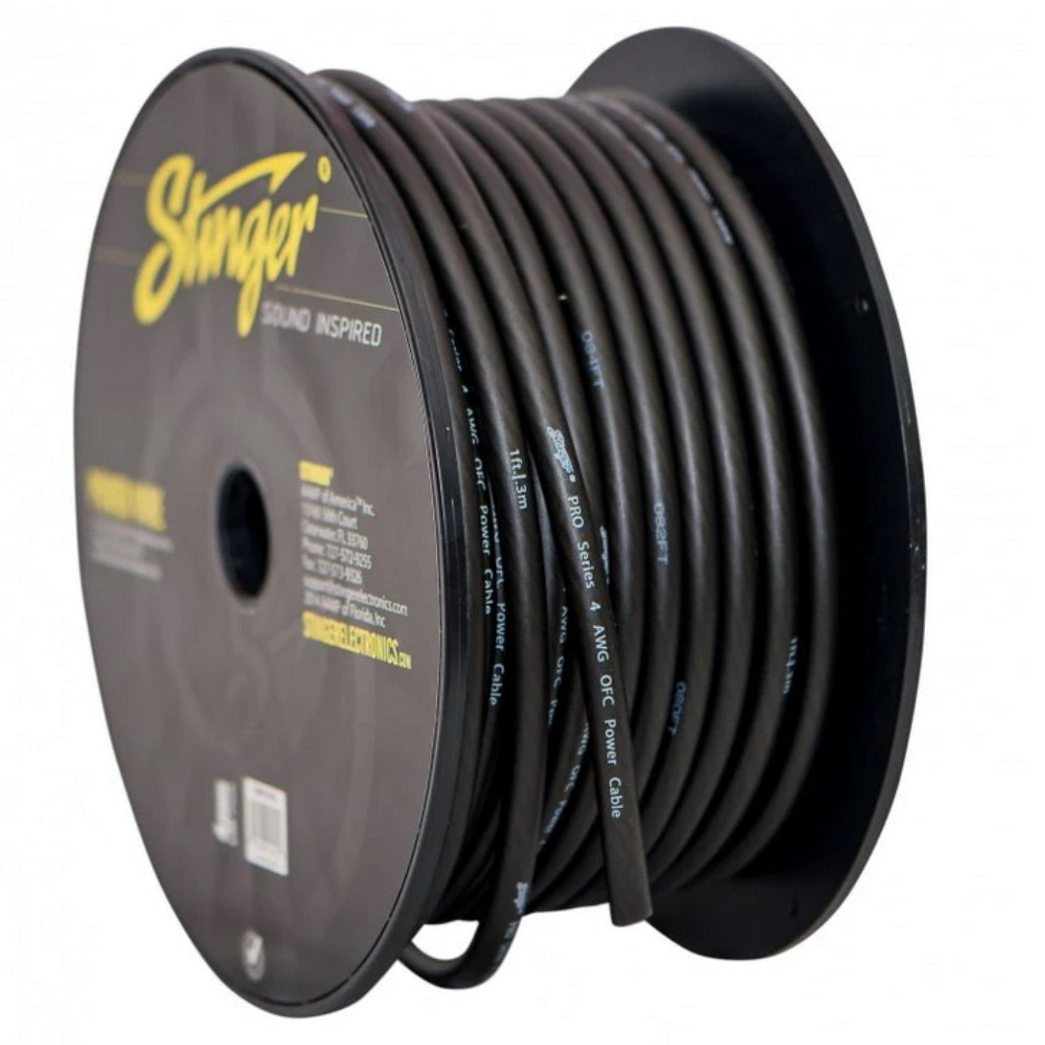 Stinger PRO-Series 4 Gauge Black Tinned Copper Power Wire - 100 Ft ...